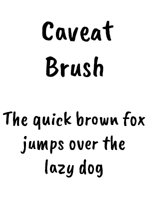 Caveat brush font store